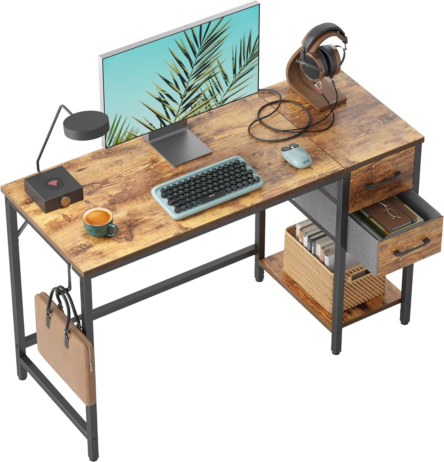 CubiCubi Computer Desk with 2 Drawers, 40 Inch Small Home Office Desk ...