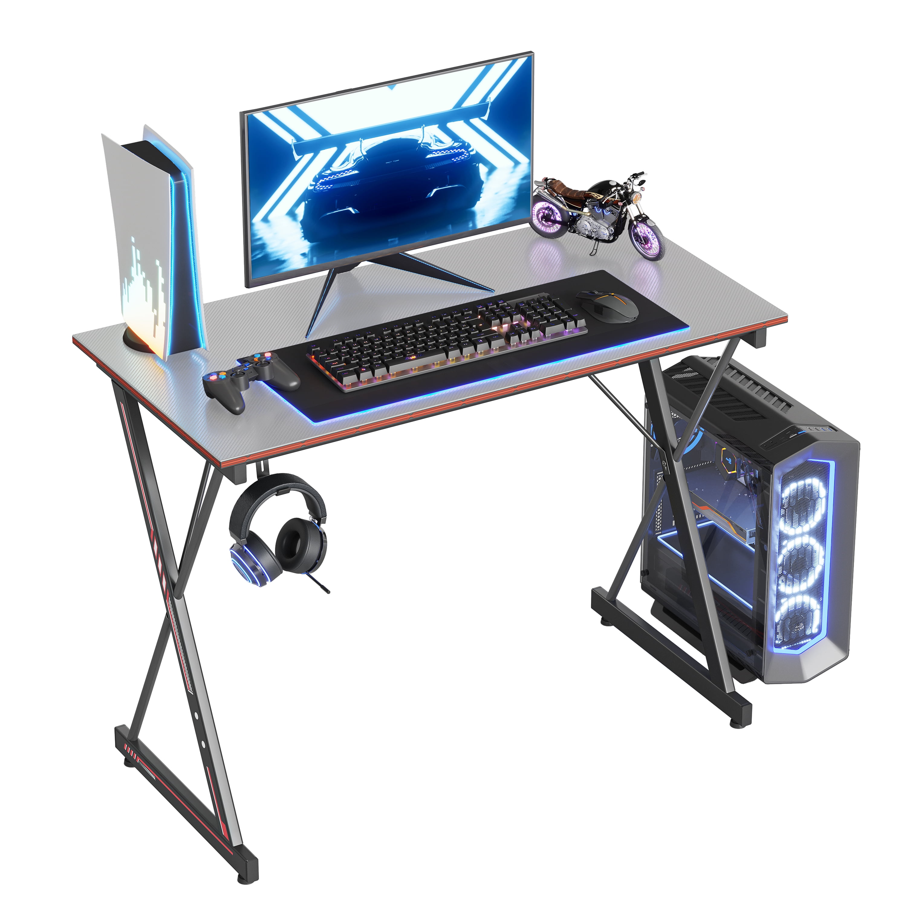 CubiCubi Gaming Desk, Gamer Table, Computer Workstation Table for ...