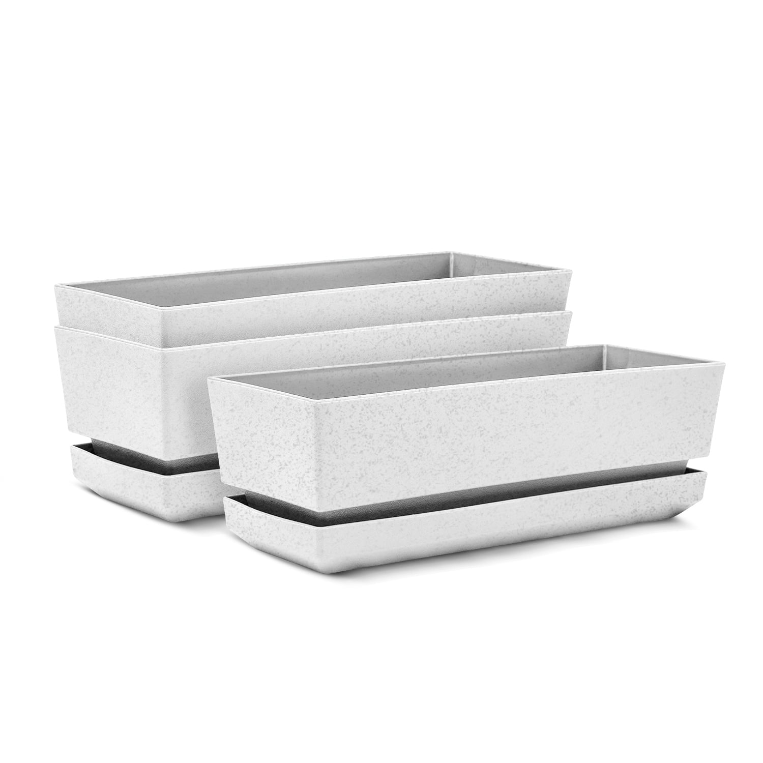 Cubiark Garden 12 inch Window Box Planter (3pack) with saucer tray and ...