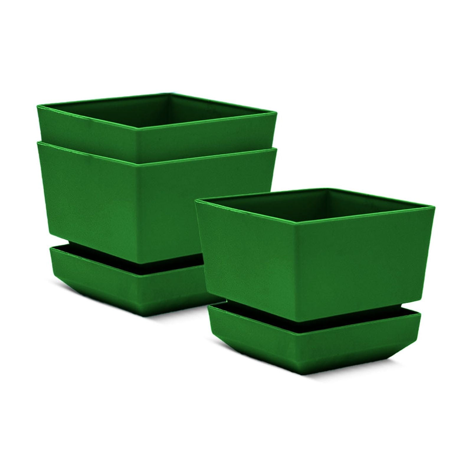 Cubiark Garden 6 inch Square Planter Pot (3pack) with saucer tray and ...