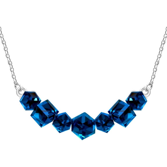 Cubic Crystal Necklaces | Square Crystal Pendant Necklace Blue Red ...