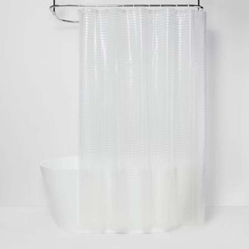 Cubic Shower Curtain Clear - Room Essentials: PEVA Bathroom Liner ...