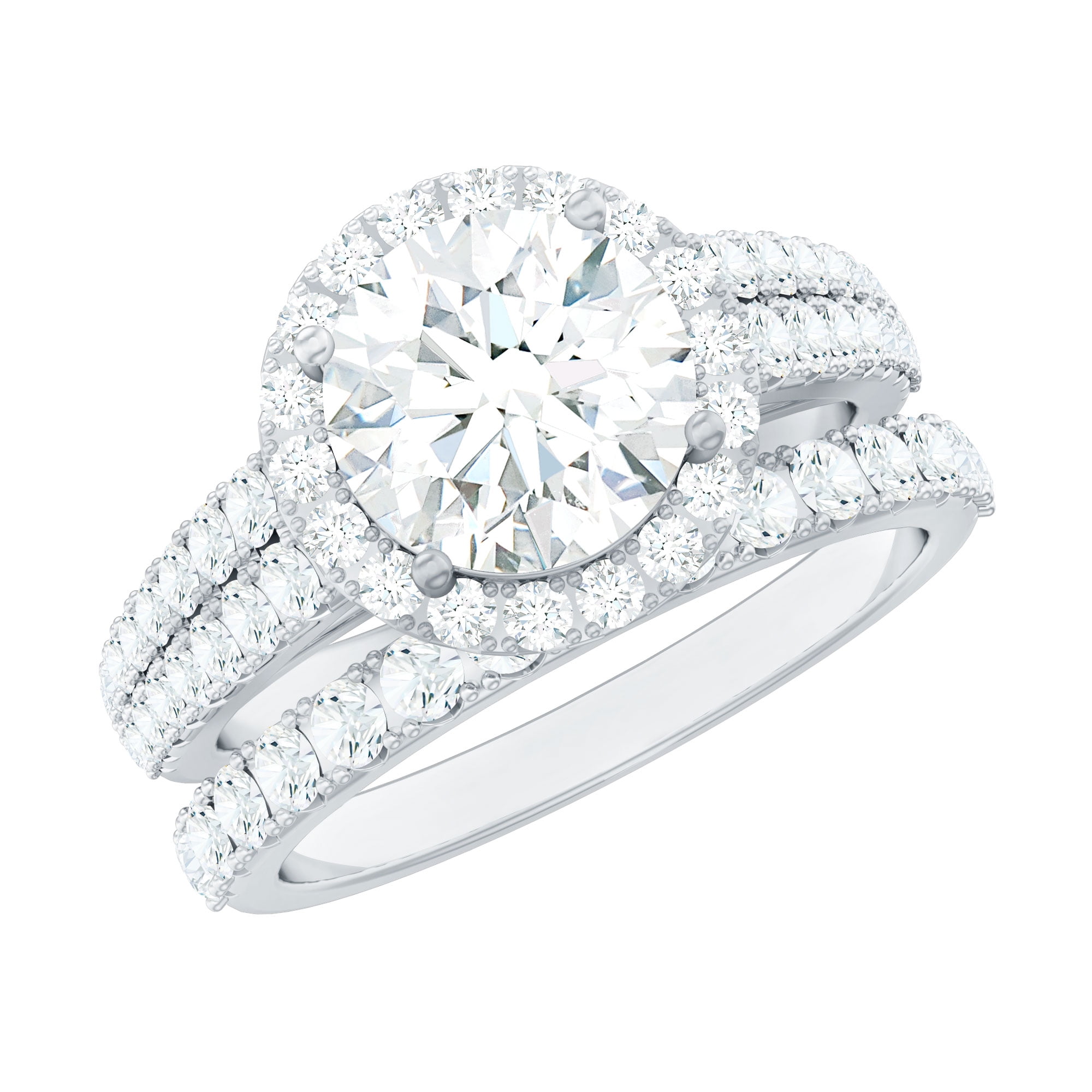 Rosec Jewels Cubic Zirconia Bridal Ring Set for Women (4.25 CT, AAAA ...