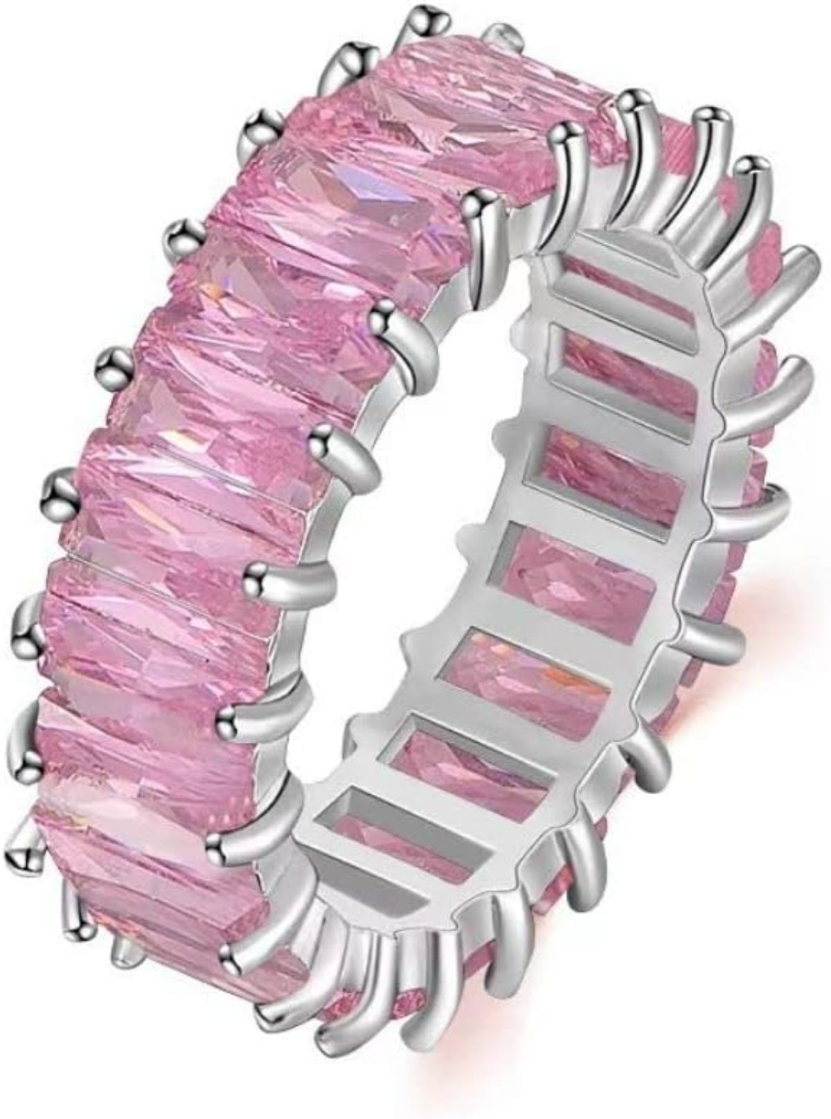 Cubic Zirconia Cut Eternity Ring Colorful Eternity Rainbow Ring ...