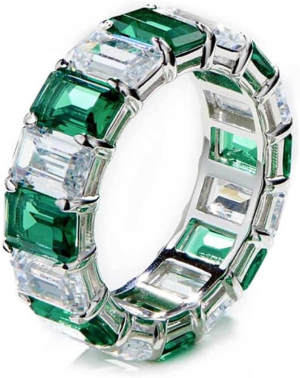 Cubic Zirconia Cut Eternity Ring Colorful Eternity Rainbow Ring ...