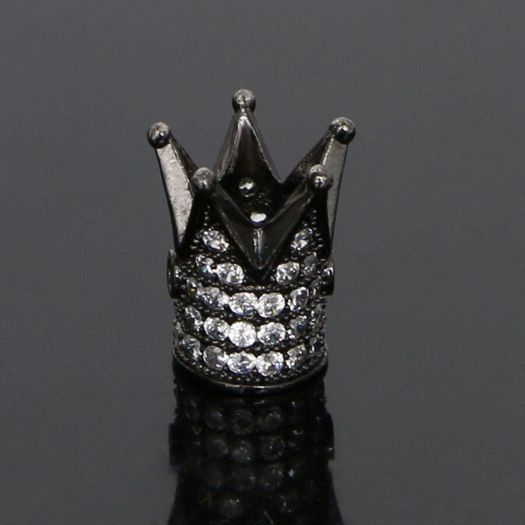 Cubic Zirconia DIY Spacer Bead Pave King Crown Connector Beads Bracelet ...