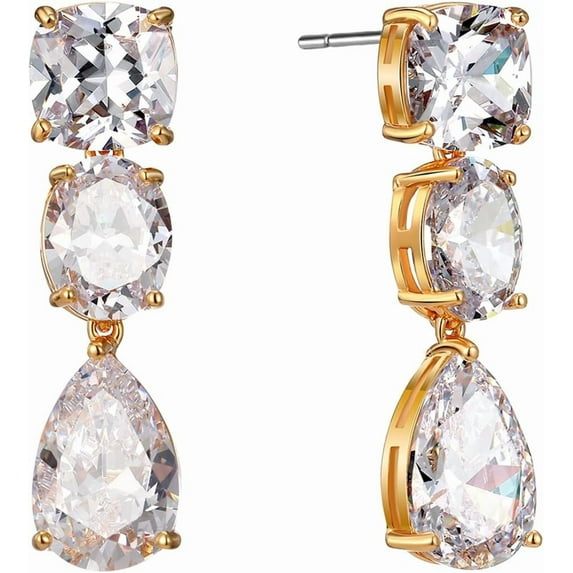 Cubic Zirconia Drop Dangle Earrings Simulated Diamond Earrings with 925 ...