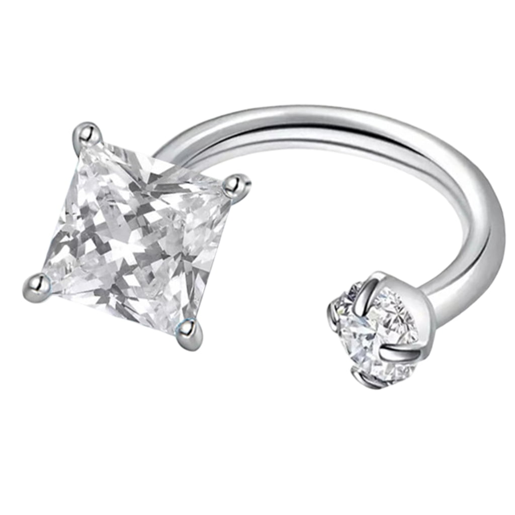 Cubic Zirconia Ear Bone Jewelry Set Square Shape Alloy Lip Studs ...