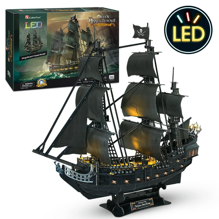 Cubicfun 3d Puzzle Led Pirate Ship Queen Anne's Revenge Price Online ...