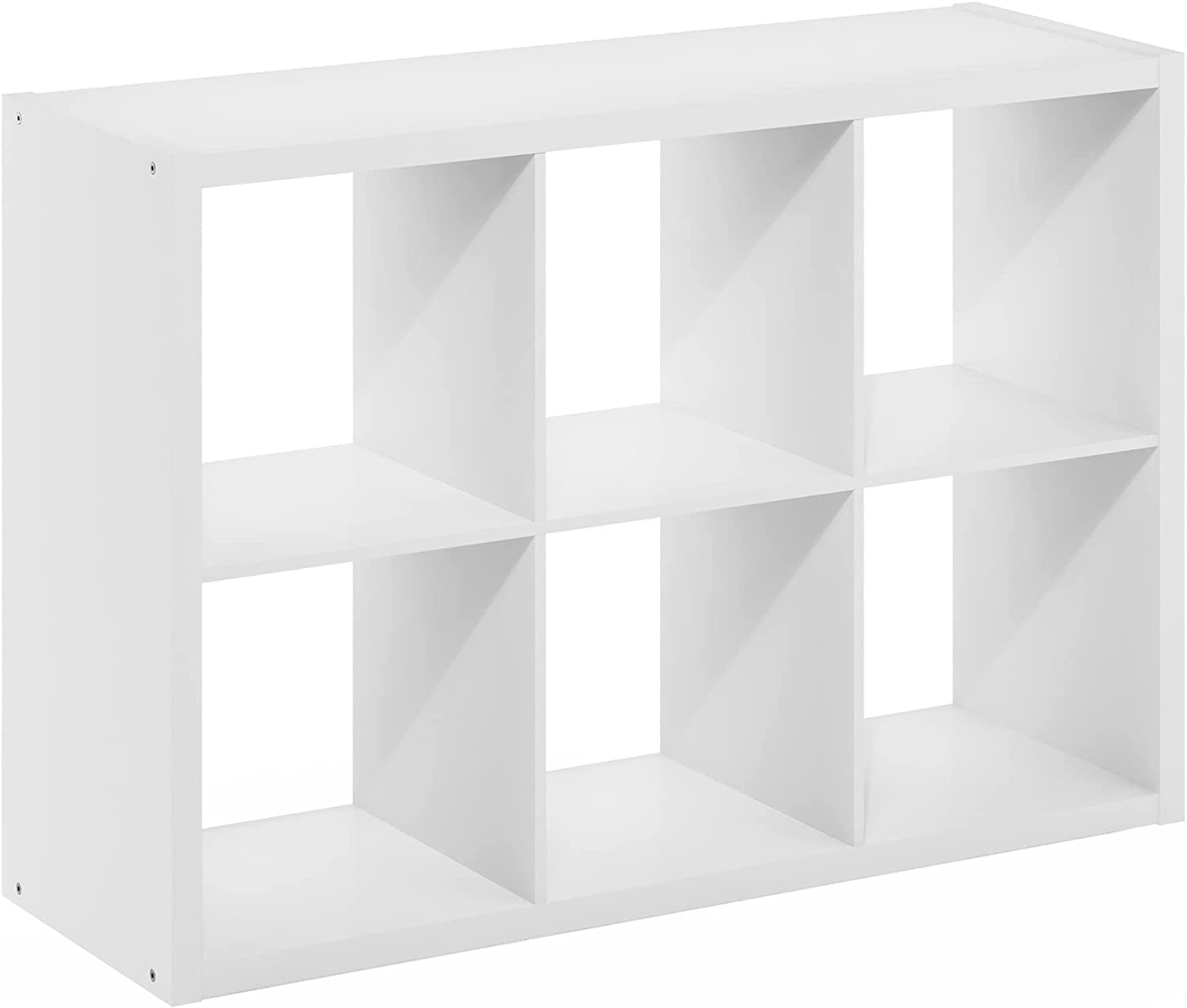 Cubicle Open Back Decorative Cube Storage Organizer, 6-Cube, White ...