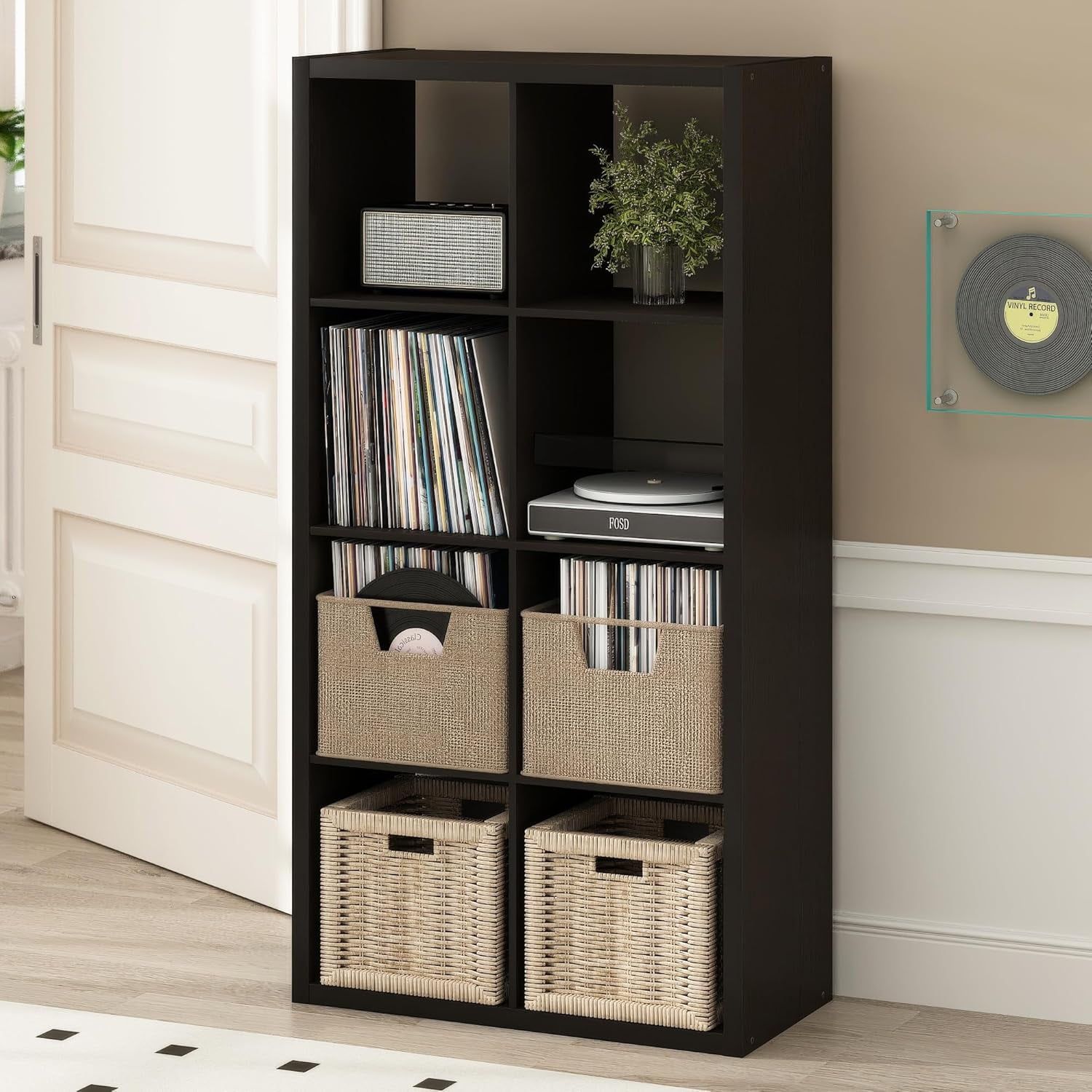Cubicle Record Player Stand with Vinyl Storage 3-Cube 1.2 Extra Thick ...