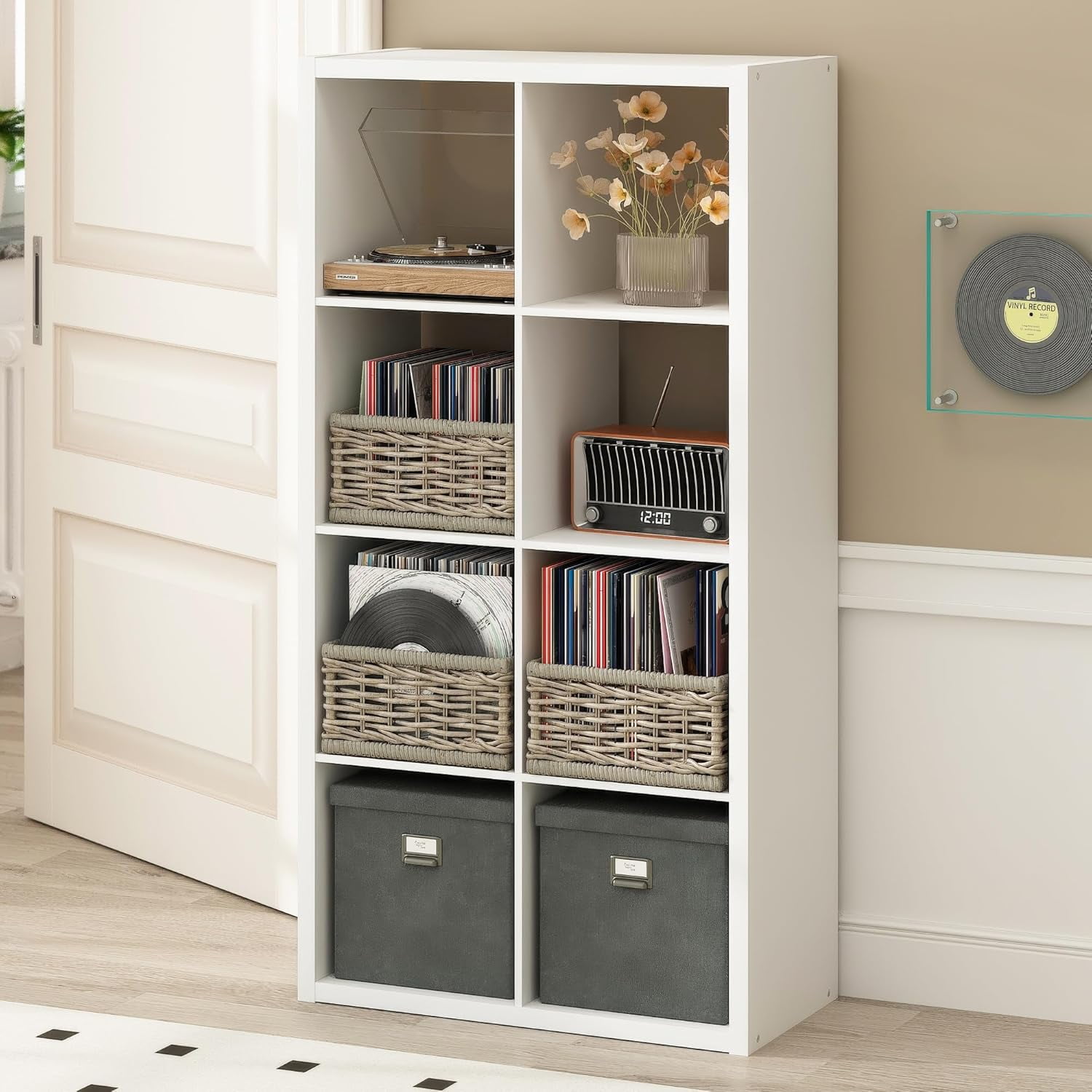 Cubicle Record Player Stand with Vinyl Storage 3-Cube 1.2 Extra Thick ...