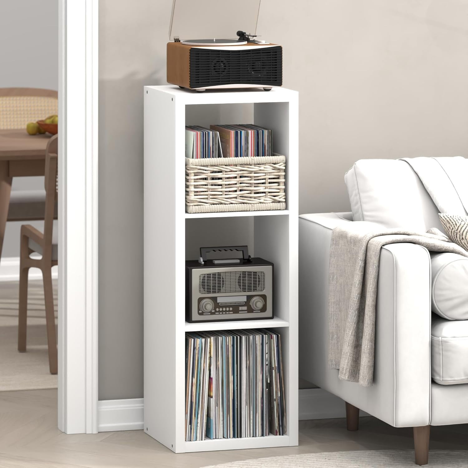 Cubicle Record Player Stand with Vinyl Storage 3-Cube 1.2 Extra Thick ...