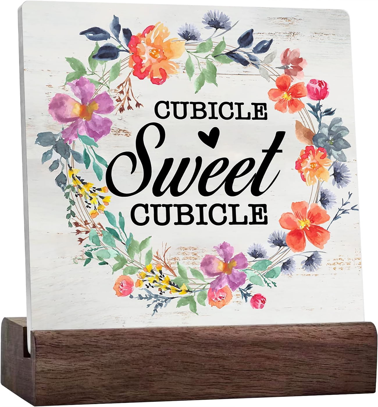 Cubicle Sweet Cubicle Ceramic Table Plaque With Wooden Stand for Wall ...
