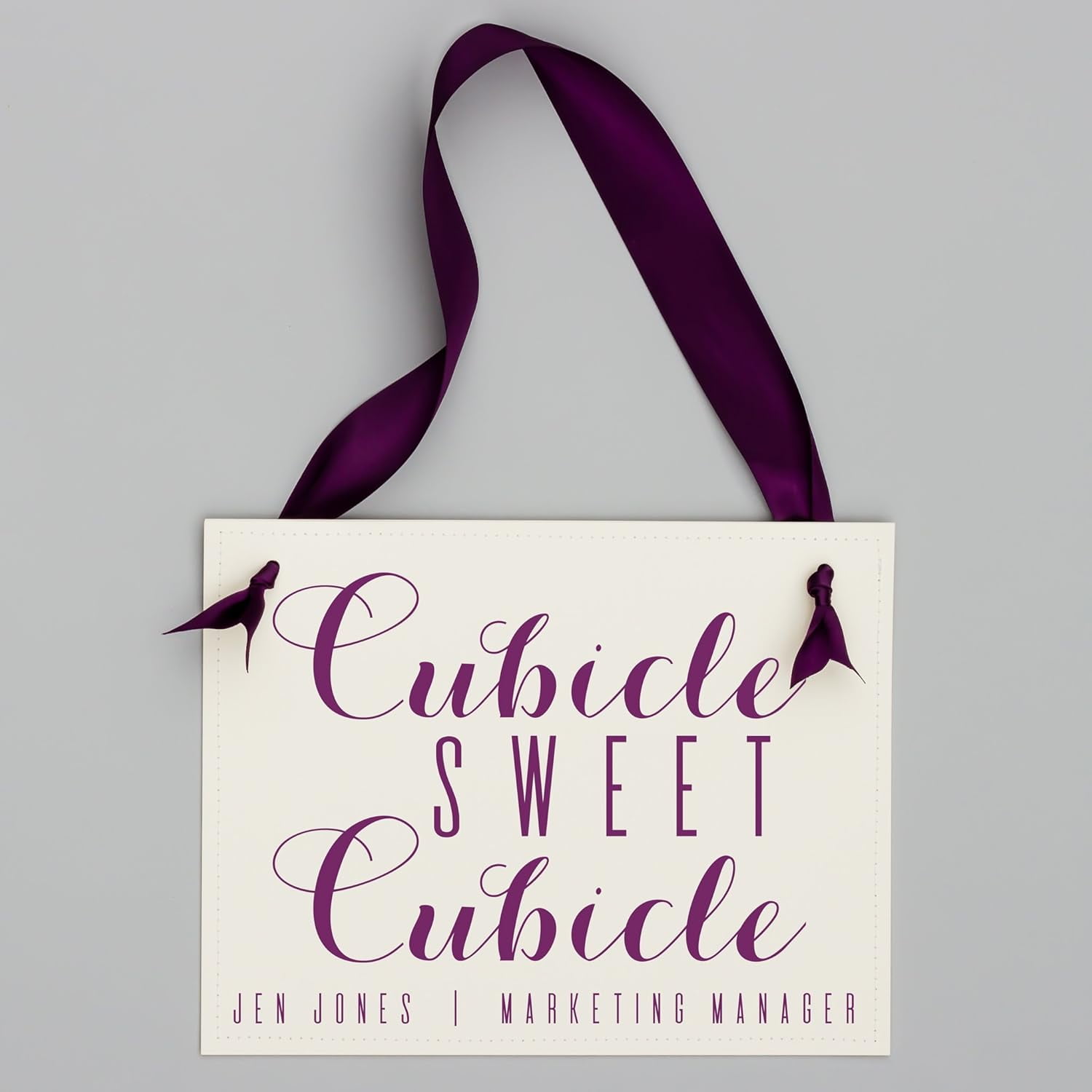 Cubicle Sweet Cubicle Sign for Office Desk, with Name and Title ...