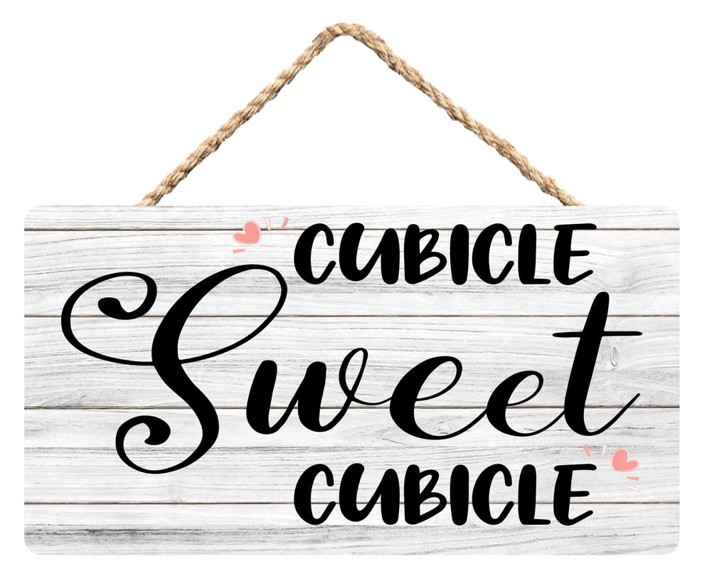 Cubicle Sweet Cubicle Wooden Sign Wall Hanging Door Sign Home Decor 12 ...