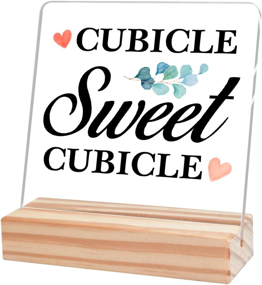 Cubicle Sweet Cubicle Sign Desk Decor,Cubicle Shelf Decor for Women ...