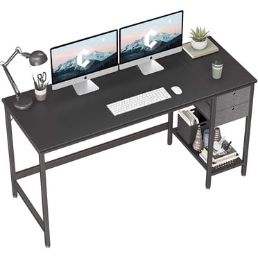 CubiCubi L-Shaped Desk with PC Stand, Small Table & Fabric Drawer ...
