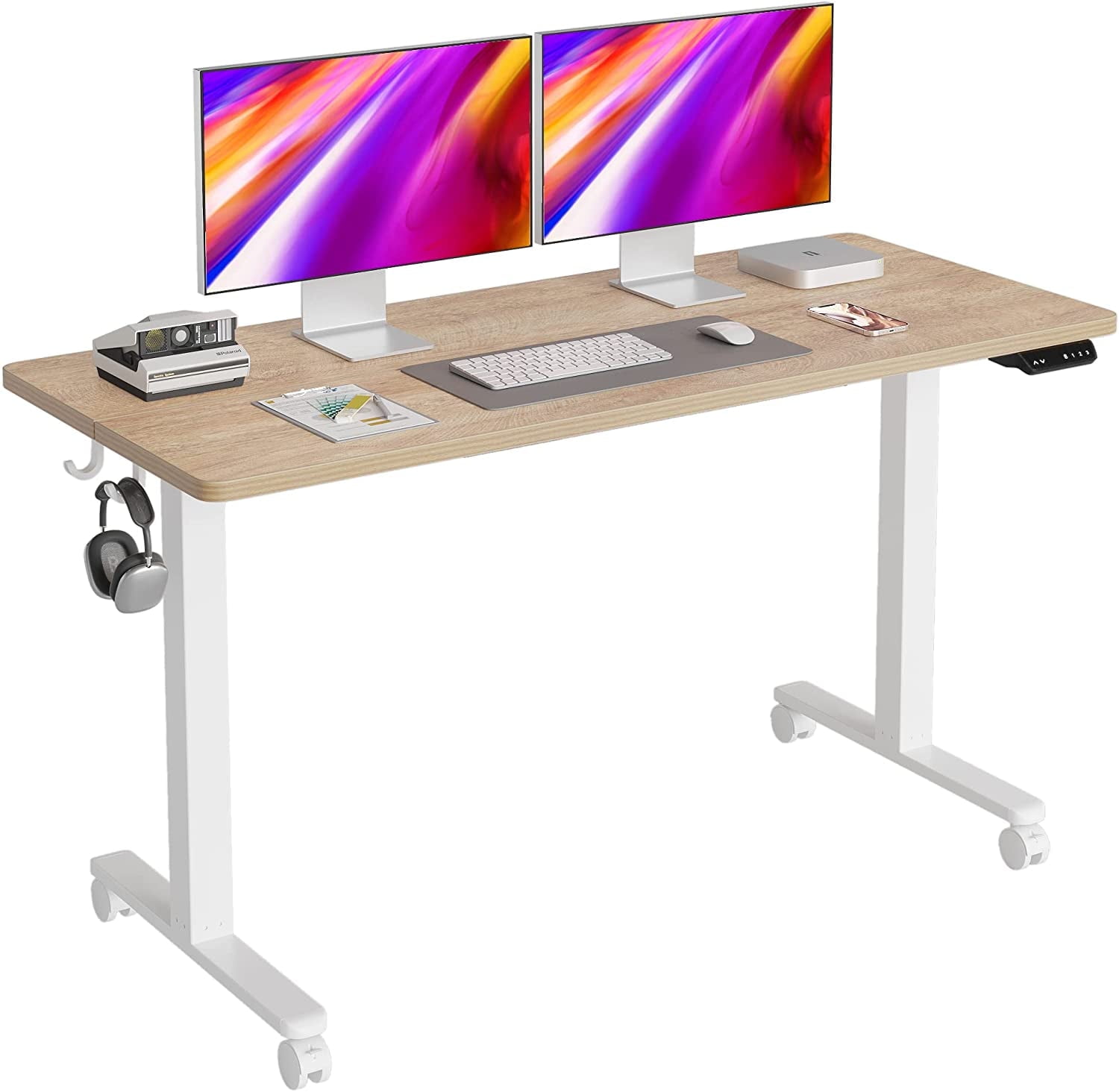 Cubiker Workstation: 55 x 24 inch Electric Lift Standing Desk, Height ...