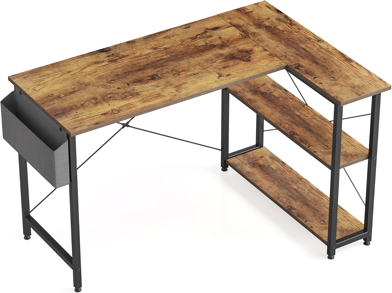 Cubiker L Shaped Desk, 55" Computer Desk with Reversible Storage ...