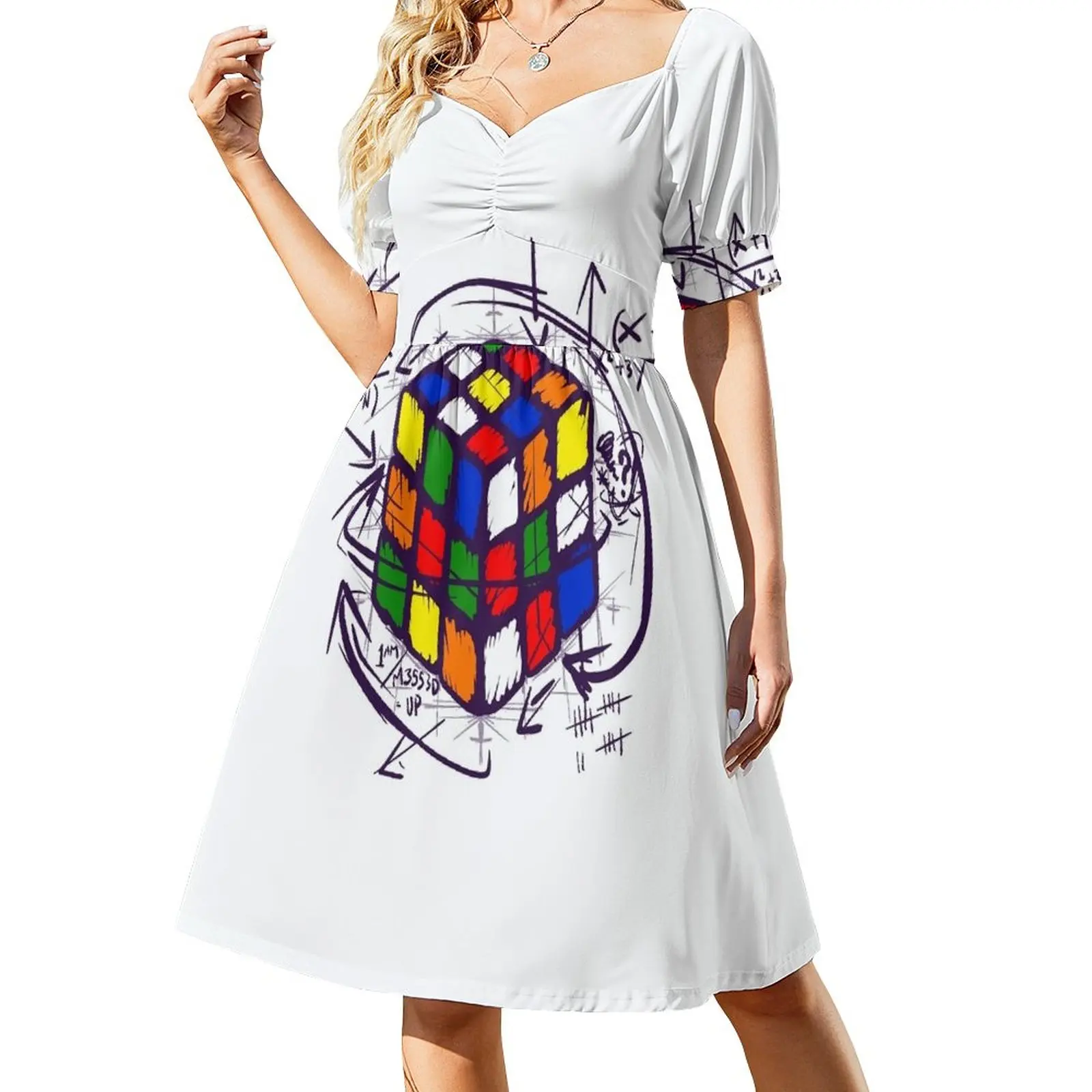 Cubiks Math On Light Sleeveless Dress wedding dresses for parties Women ...