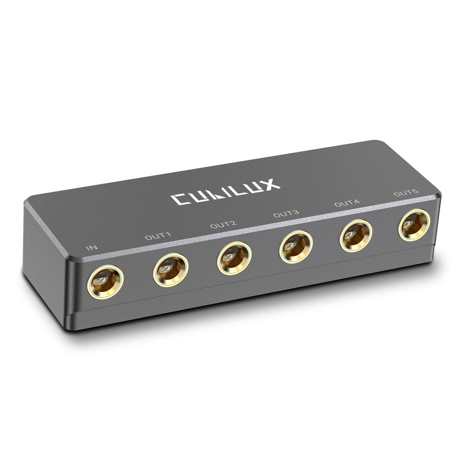 Cubilux 5-Way Quarter Inch Signal Splitter, Passive 1/4” Audio Splitter ...