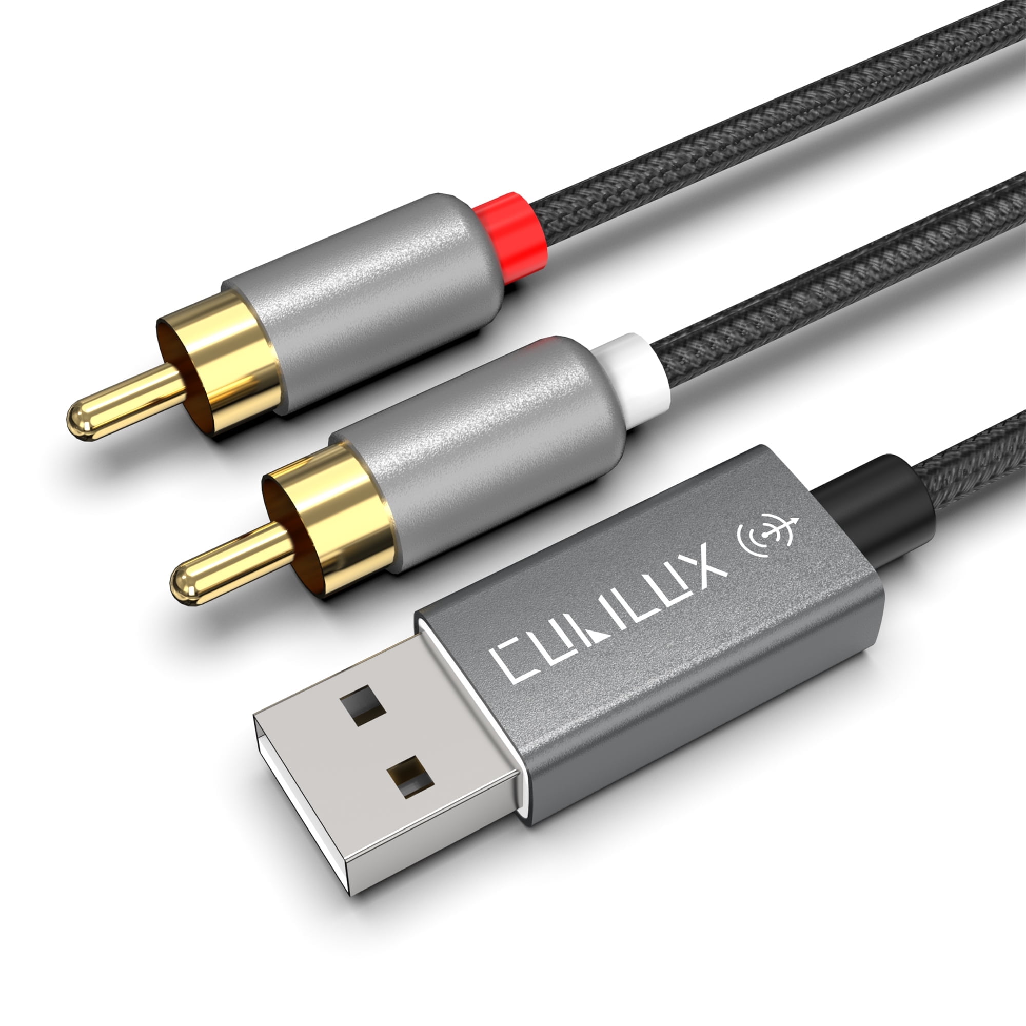 Cubilux USB to RCA Stereo Aux Cable, 384kHz/24-Bit DAC Audio Cord, USB ...
