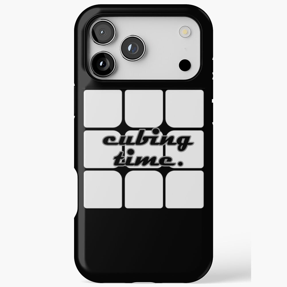 Cubing Time Black And White Funny Cartoon Illustration Phone Case ...