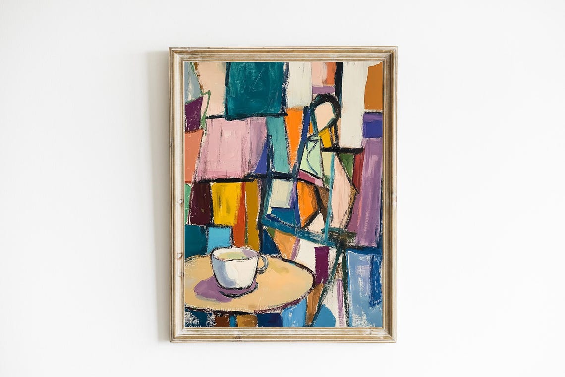 Cubism Cafe Contemporary Wall Print Poster Cubism Wall Decor Poster Art ...