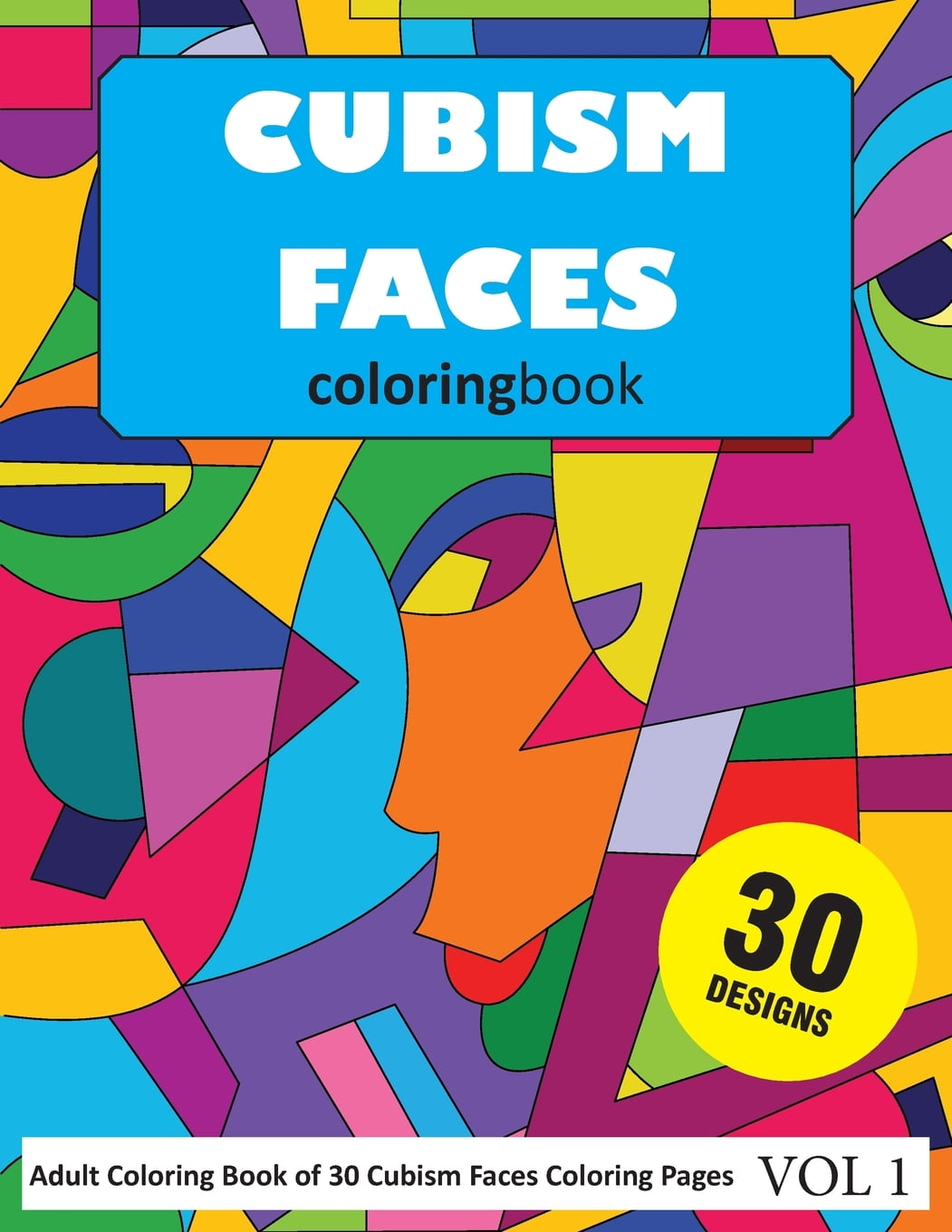 Cubism Faces Coloring Book : 30 Coloring Pages of Cubism Face Designs ...