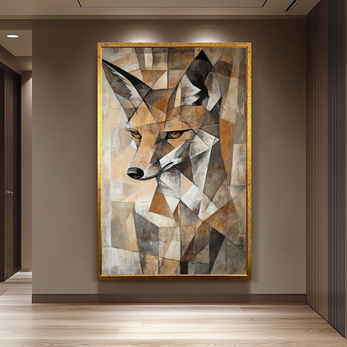 Cubist Fox Art Print Geometric Animal Wall Decor Modern Home Decoration ...