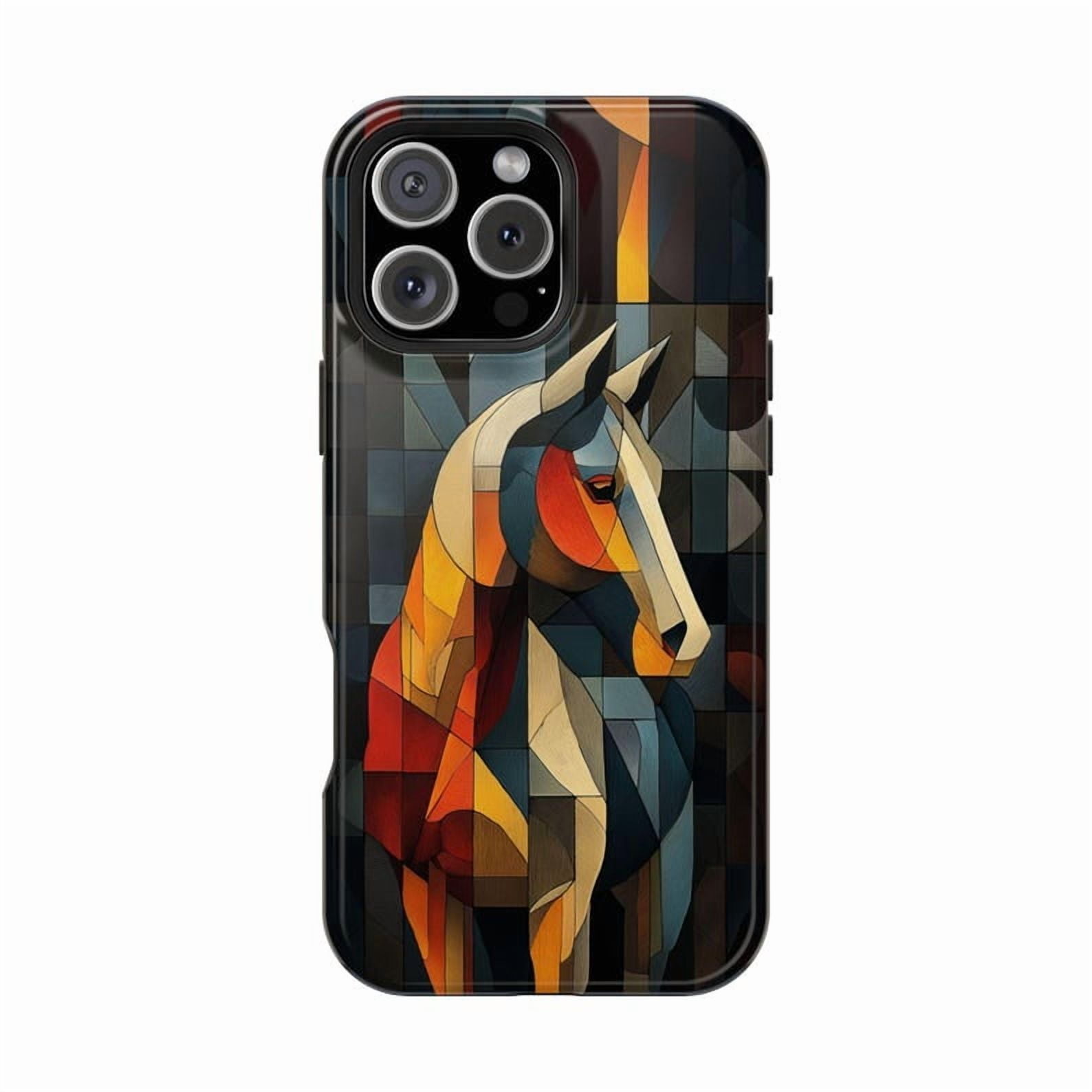 Cubist Horse Geometric Shapes in Dark Tone Artistic Phone Case for 11 ...