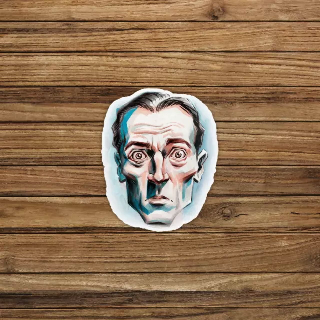 Cubist Inspired Vintage Art Sticker Of Male Face In Blues And ...