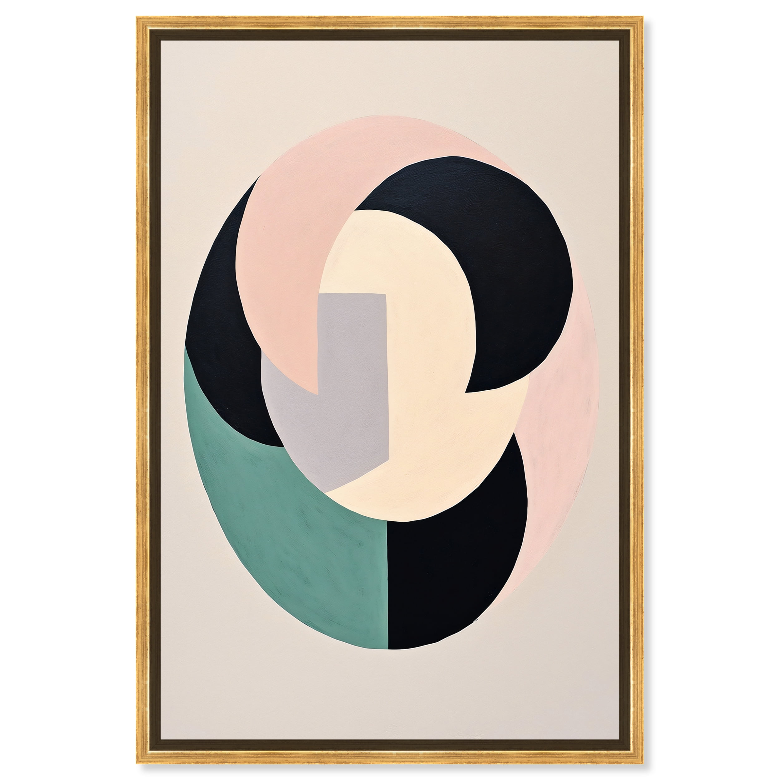 Cubist Style Jade Ring Contemporary Abstract Shapes Trendy Canvas Wall ...