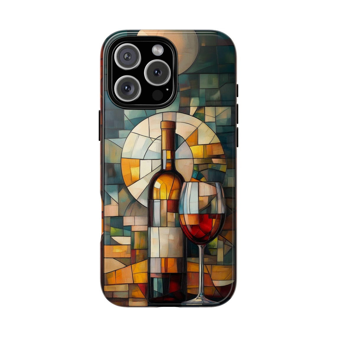 Cubist Wine Bottle Glass Abstract Modern Art Phone Case for iPhone 17 ...