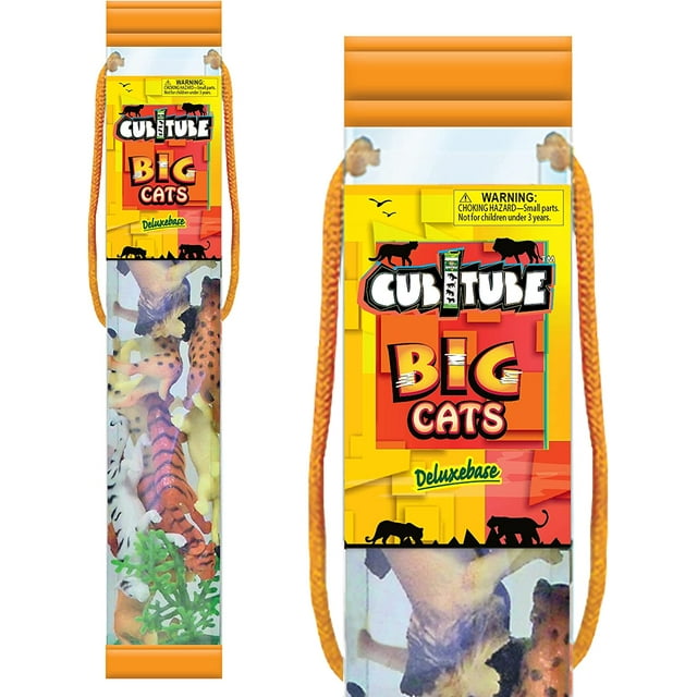 Deluxebase Cubitube - 11 Piece Mini Big Cats Figurines Jungle Playset ...