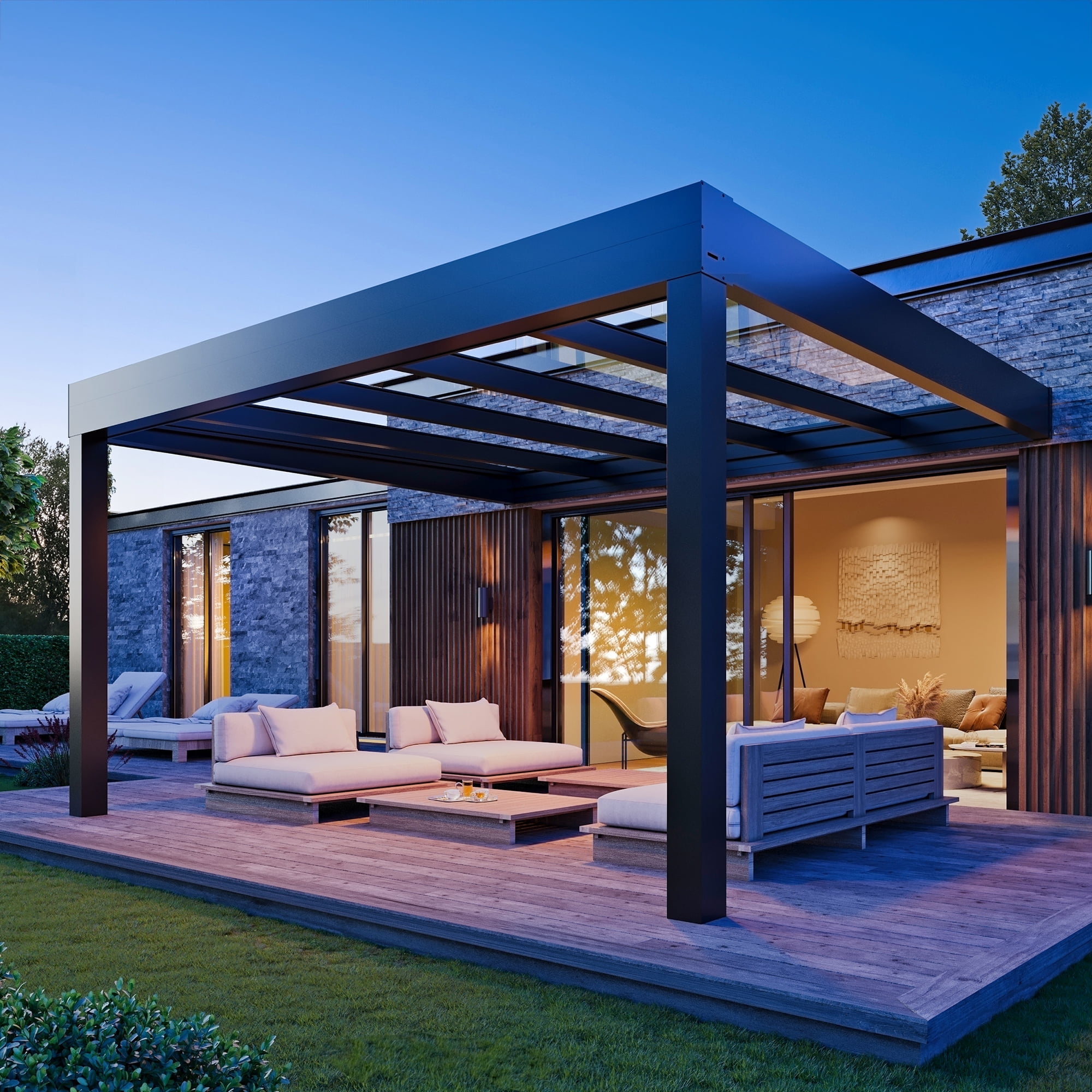 Cubo Easy 12'x15' Swiss-Made Glass Roof Patio Cover – Durable ...