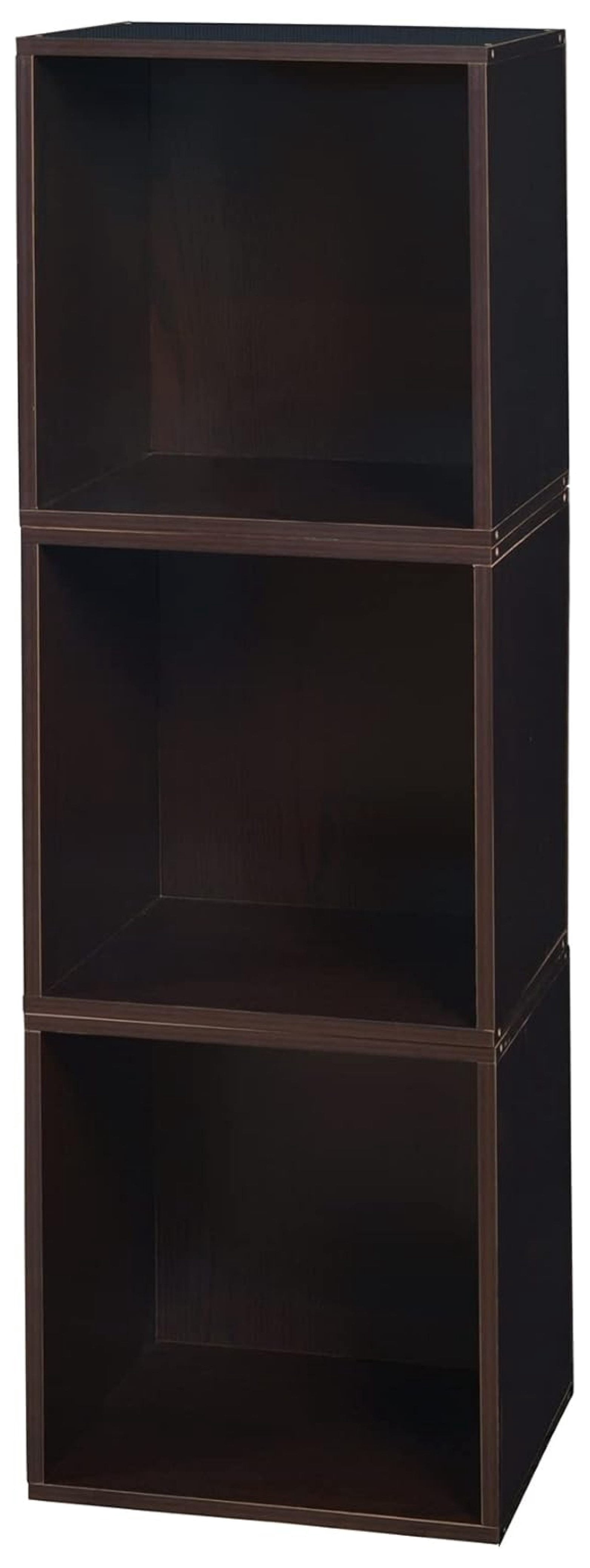 Cubo Storage Organizer Open Bookshelf Set- 3 Cubes- Truffle - Walmart.com