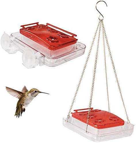 Cuboid - Hummingbird Feeder 2 in 1, Attach to Windows or Hang it in The ...
