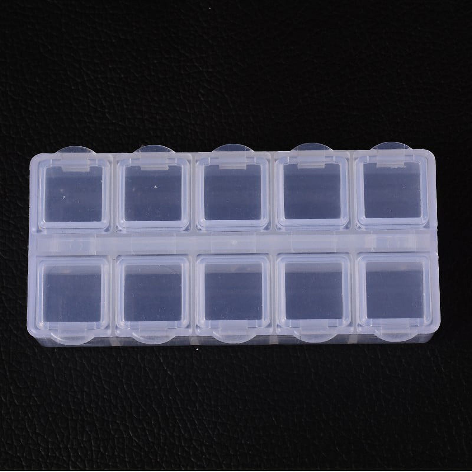 Cuboid Plastic Bead Containers Flip Top Bead Storage 10 Compartments ...