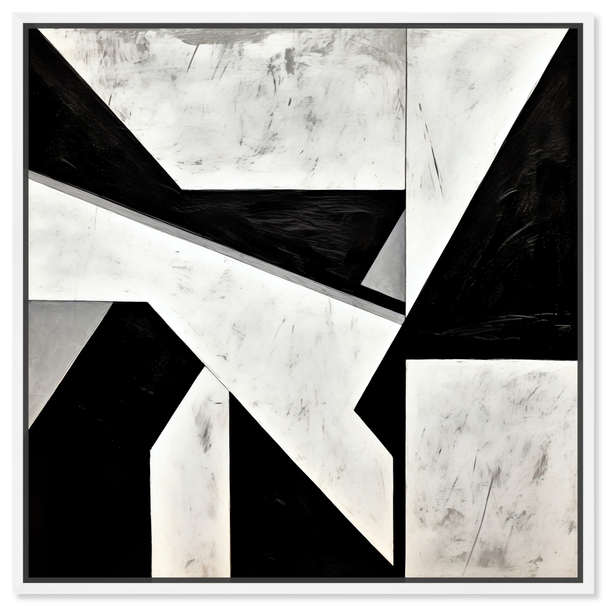 Cubos Abstracts Canvas Black And White Abstract Art By Notoriart, White ...