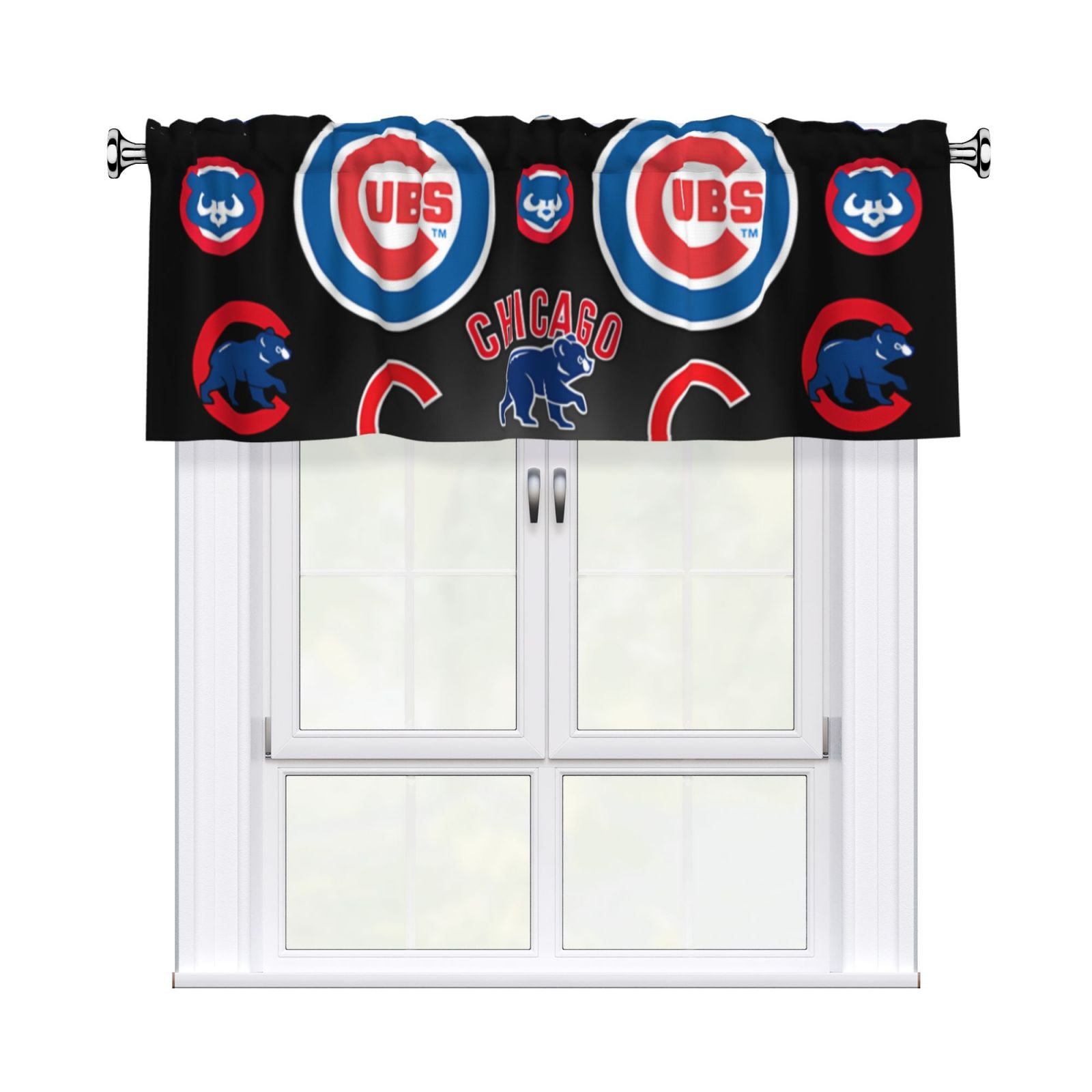 Cubs Custom Valance Rod Short Curtain Sports Decoration Series Heat ...