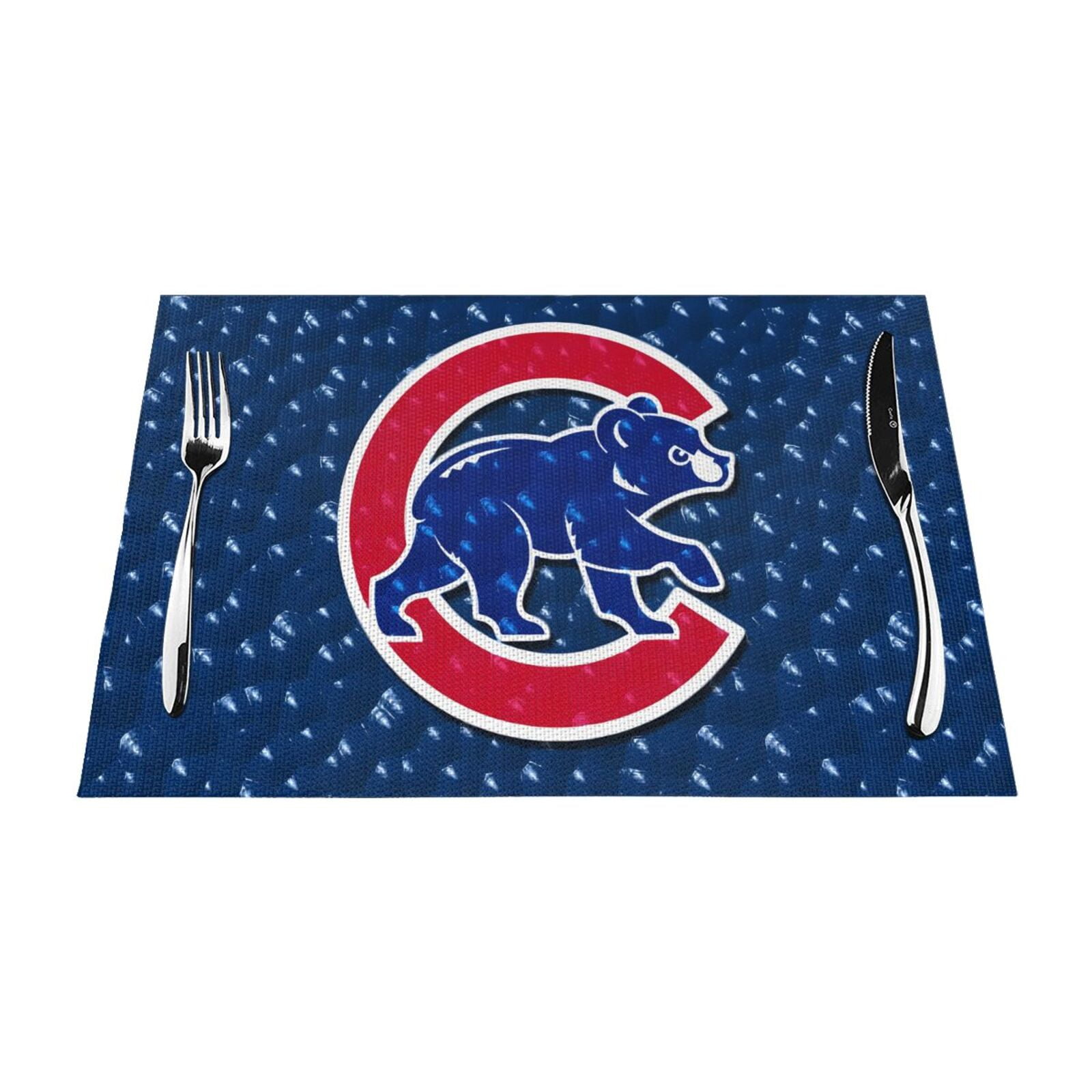 Cubs Team PVC Woven Dinner Plate Mat 12x18 Inch, Easy to Clean Table ...