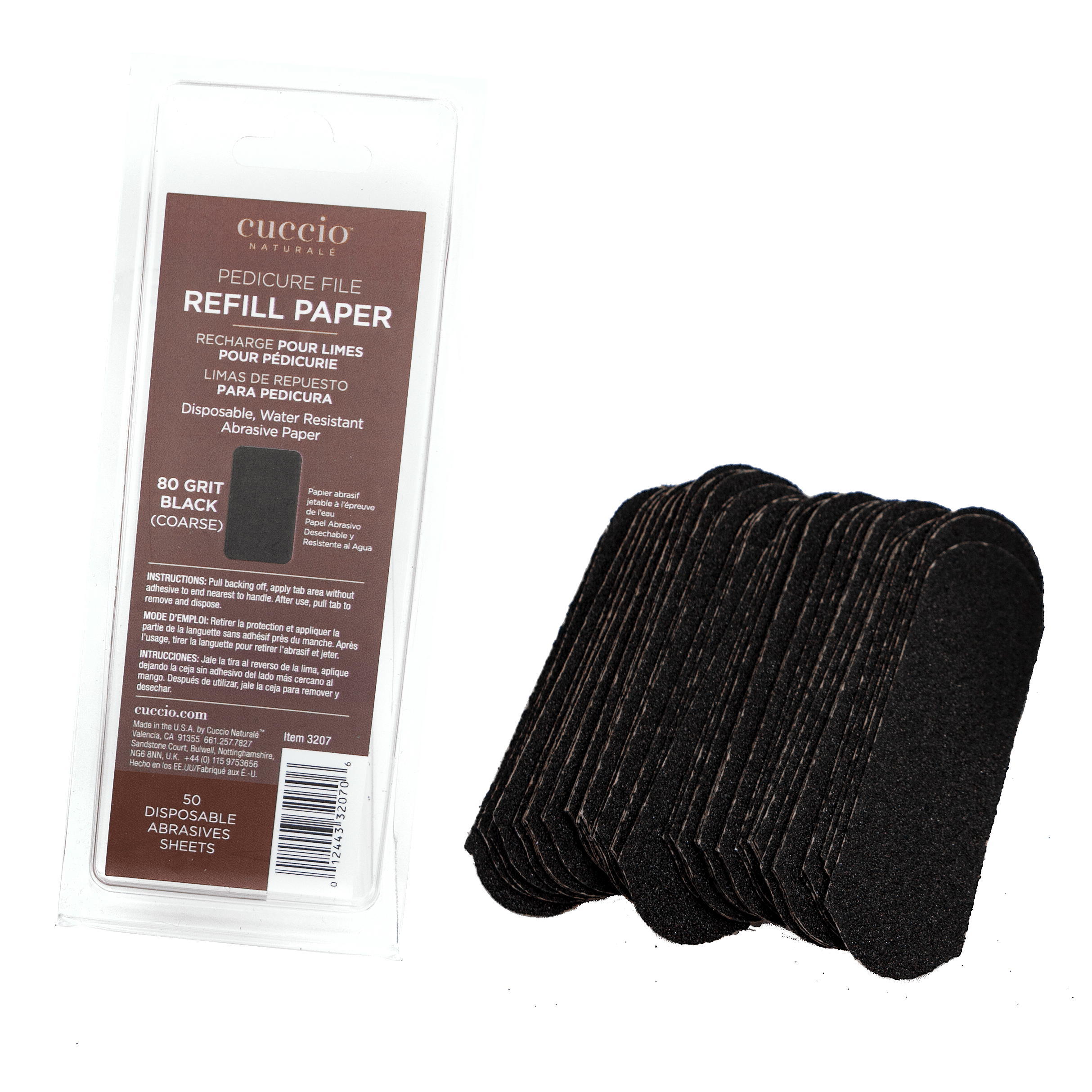 Cuccio Naturale 50 Count Black Refills (80 Grit) for Pedicure File ...