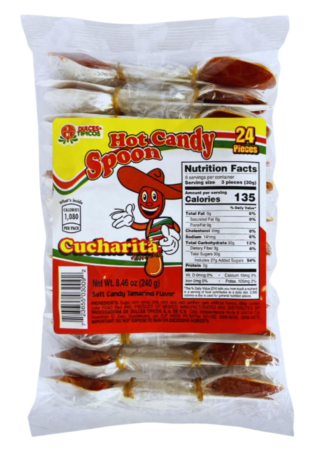 Cucharita Tamarindo Spoon Candy (24 Count) - Dulces Típicos Brand - Hot Candy Tamarind Spoon ...