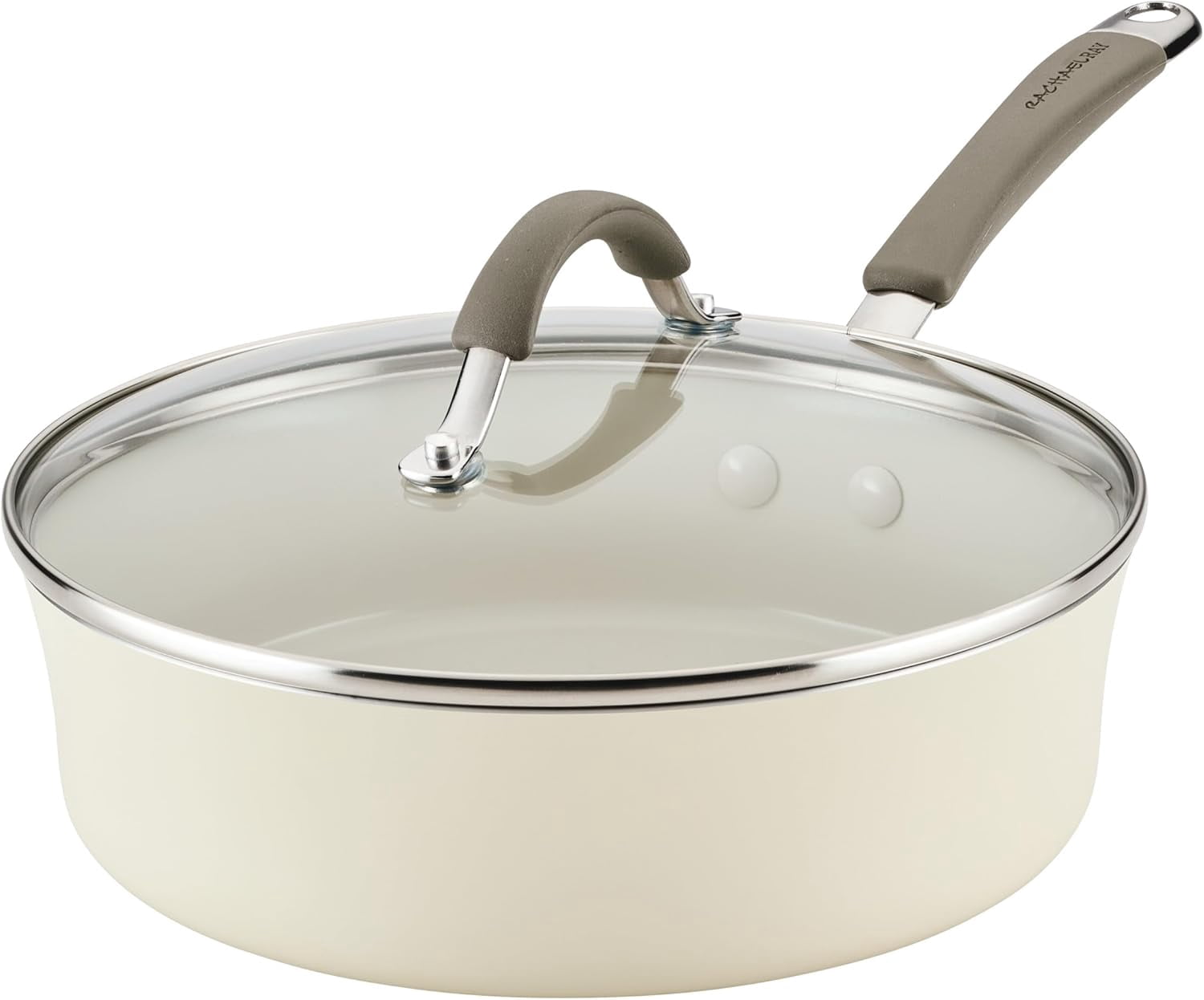 Cucina Ceramic Nonstick Saute Pan with Lid, 3 Quart Non Stick Sauteuse ...