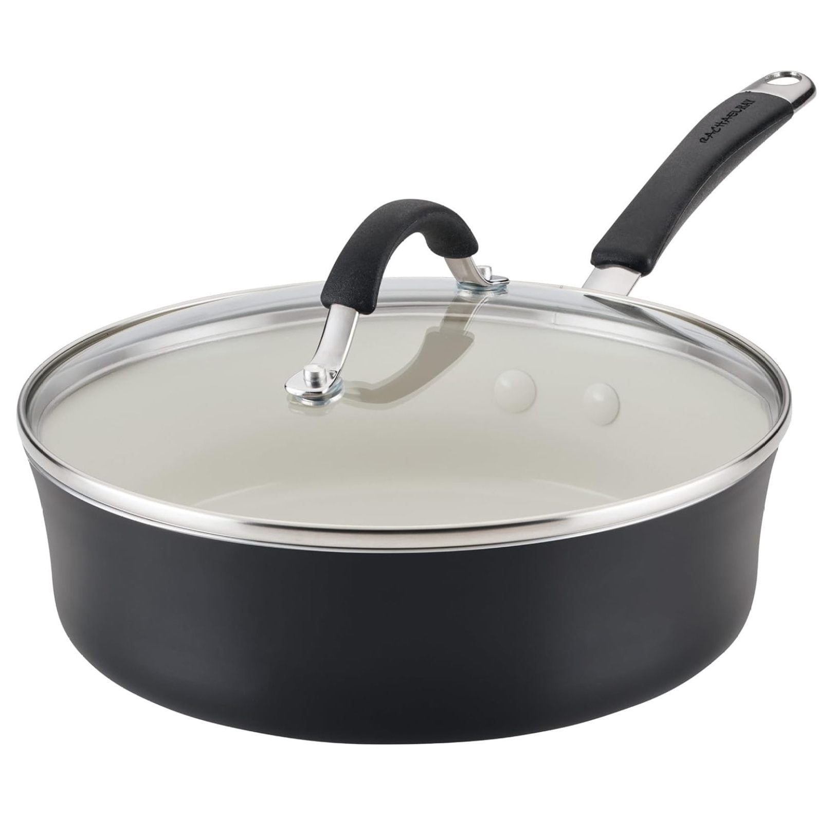Cucina Ceramic Nonstick Saute Pan with Lid, 3 Quart Non Stick Sauteuse ...