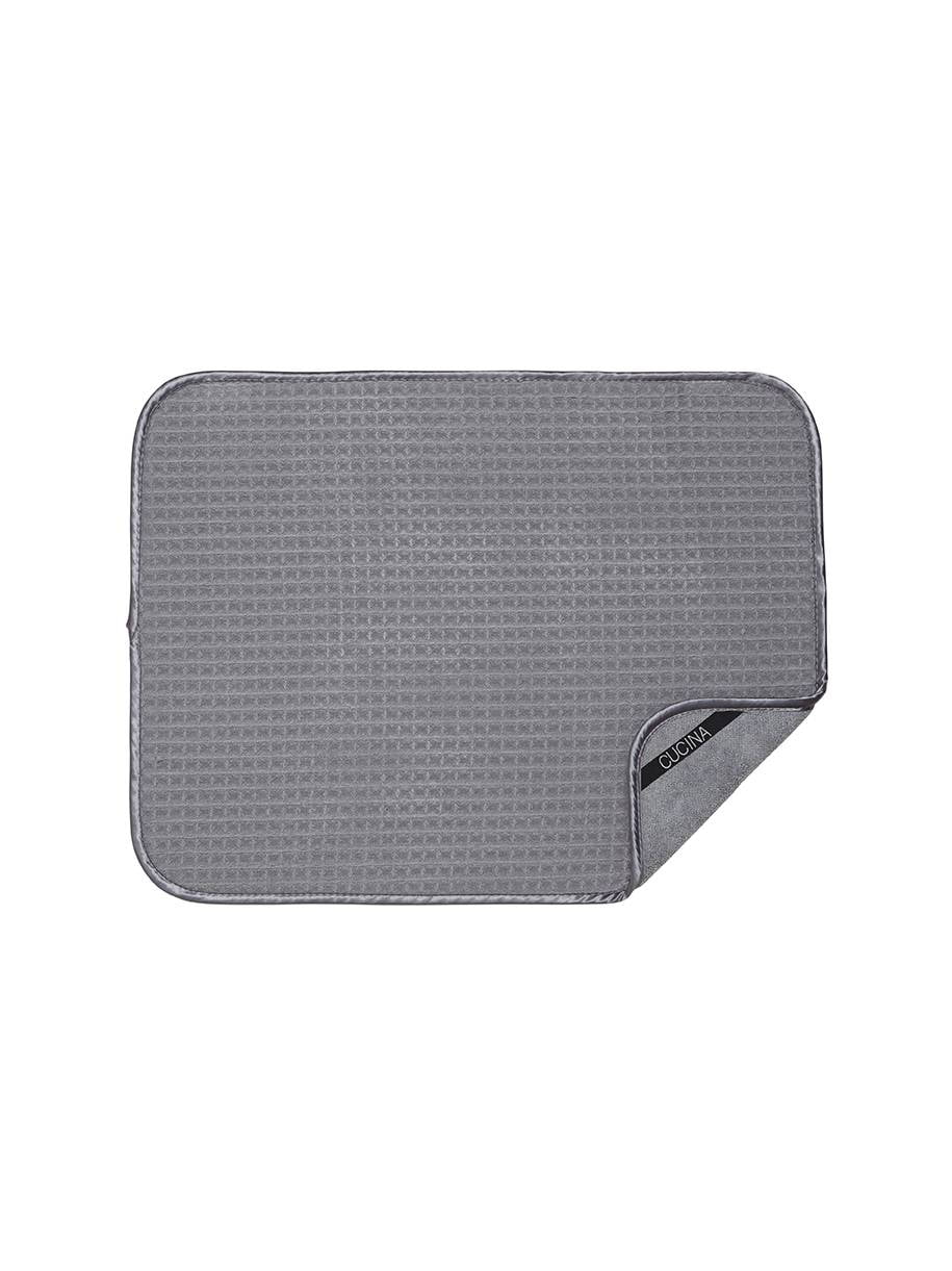 Cucina Jumbo Waffle Microfiber Drying Mat 15" x 20" Grey - Walmart.com
