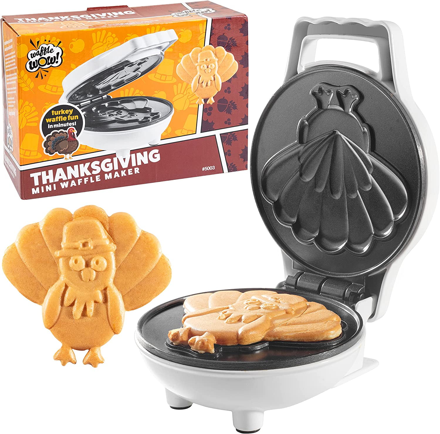 Waffle Wow Turkey Mini Waffle Maker - Make Breakfast Special for Kids ...