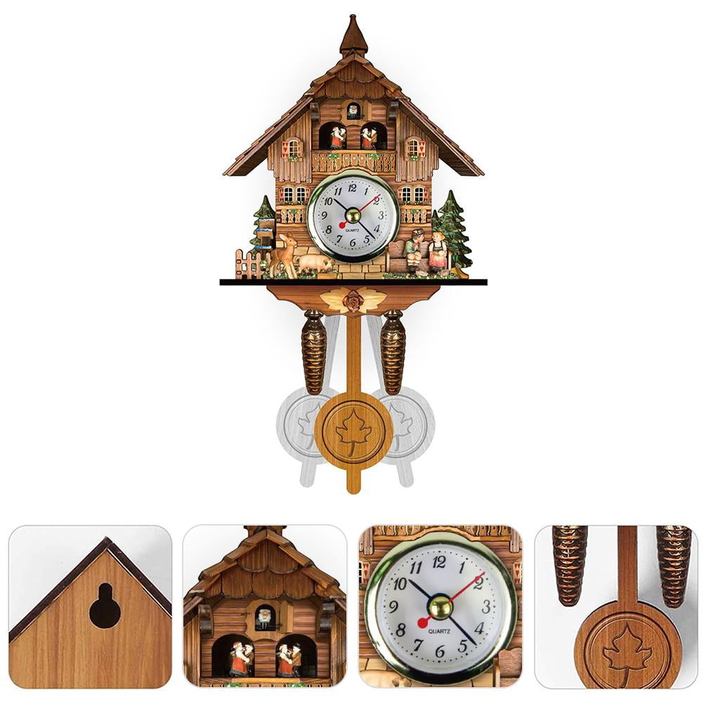 Cuckoo Clock Antique Wooden Cuckoo Birdhouse Wall Clock Home Decor ...